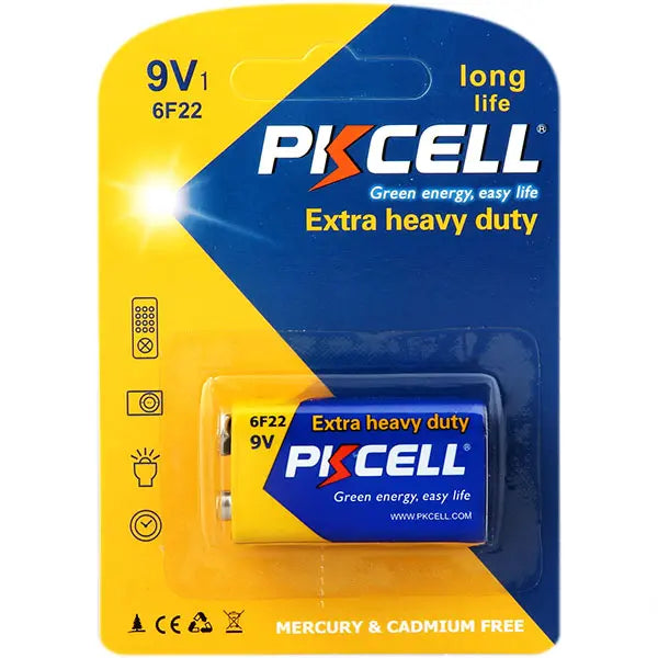 PKCELL 9V 1604A 6F22 MN1604 Extra Heavy Duty Battery — JUST BATTERIES ...