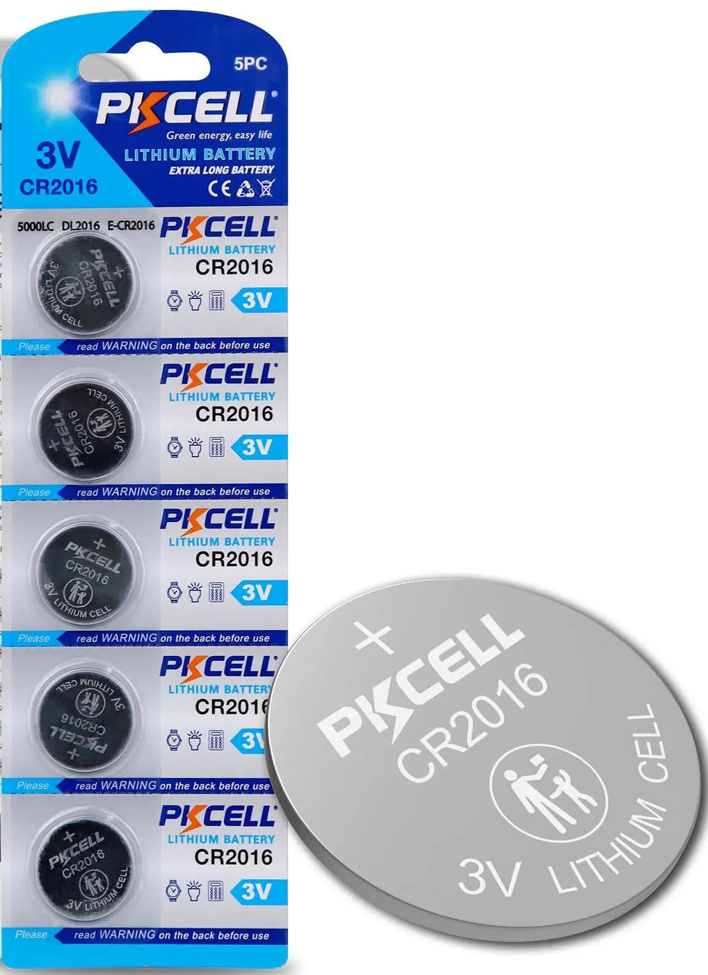 CR2016 DL2016 ECR2016 3V Lithium Battery pack of 5 — JUST BATTERIES ...