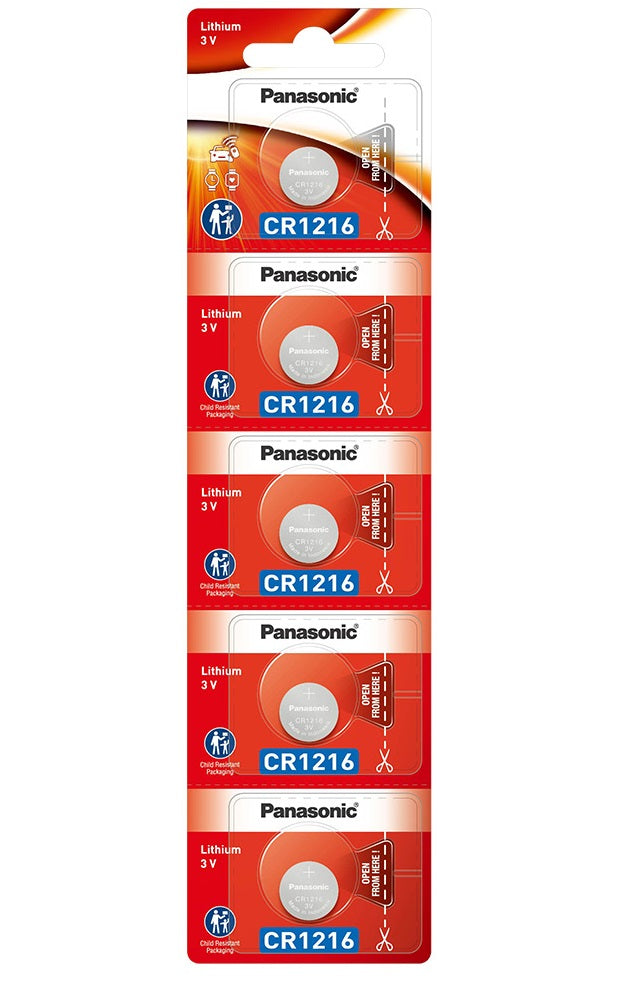 CR1216 3V Lithium battery Panasonic Pack of 5 — JUST BATTERIES AUSTRALIA