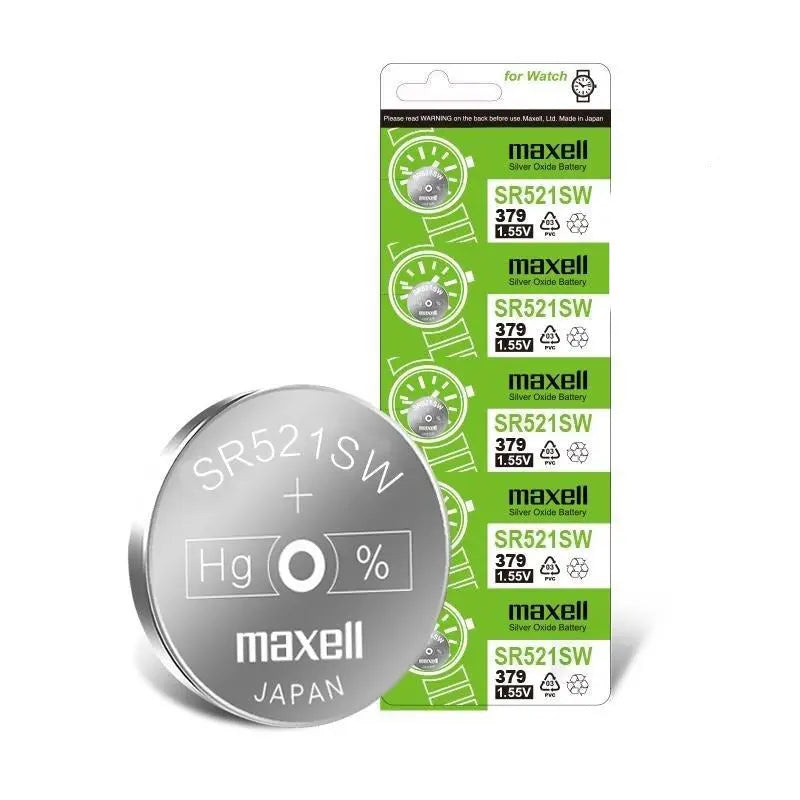 Maxell SR521SW 379 1.55V Silver Oxide Cell Watch Battery — JUST ...