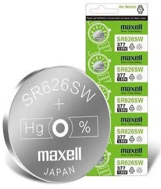 Maxell Watch Batteries SR626SW Silver Oxide 1.55V — JUST BATTERIES ...