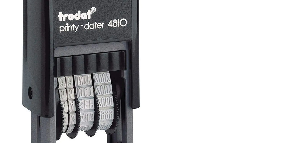 Trodat 4810 Self-Inking Date Stamp, Black, 3.8mm — JUST BATTERIES AUSTRALIA
