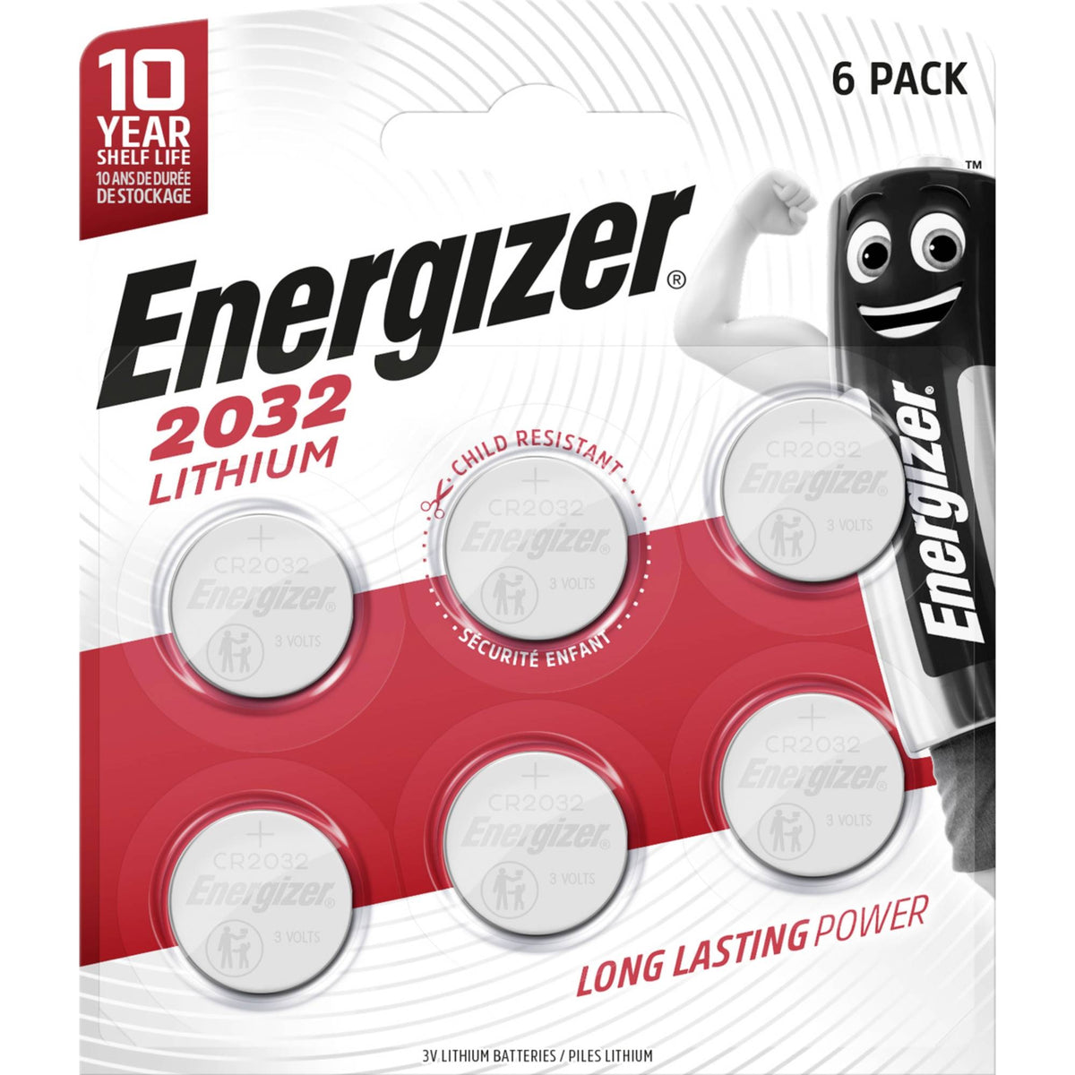 Energizer CR2032 Batteries 6 Pack 3V Lithium Coin Batteries — JUST ...
